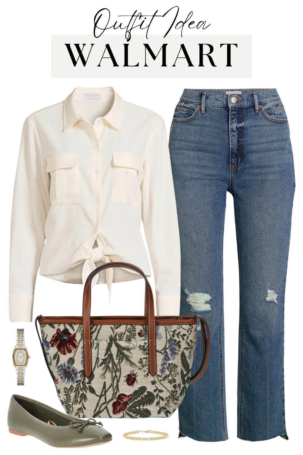 Walmart Outfit Idea - Sofia Shirt & Jeans - Walmart Finds