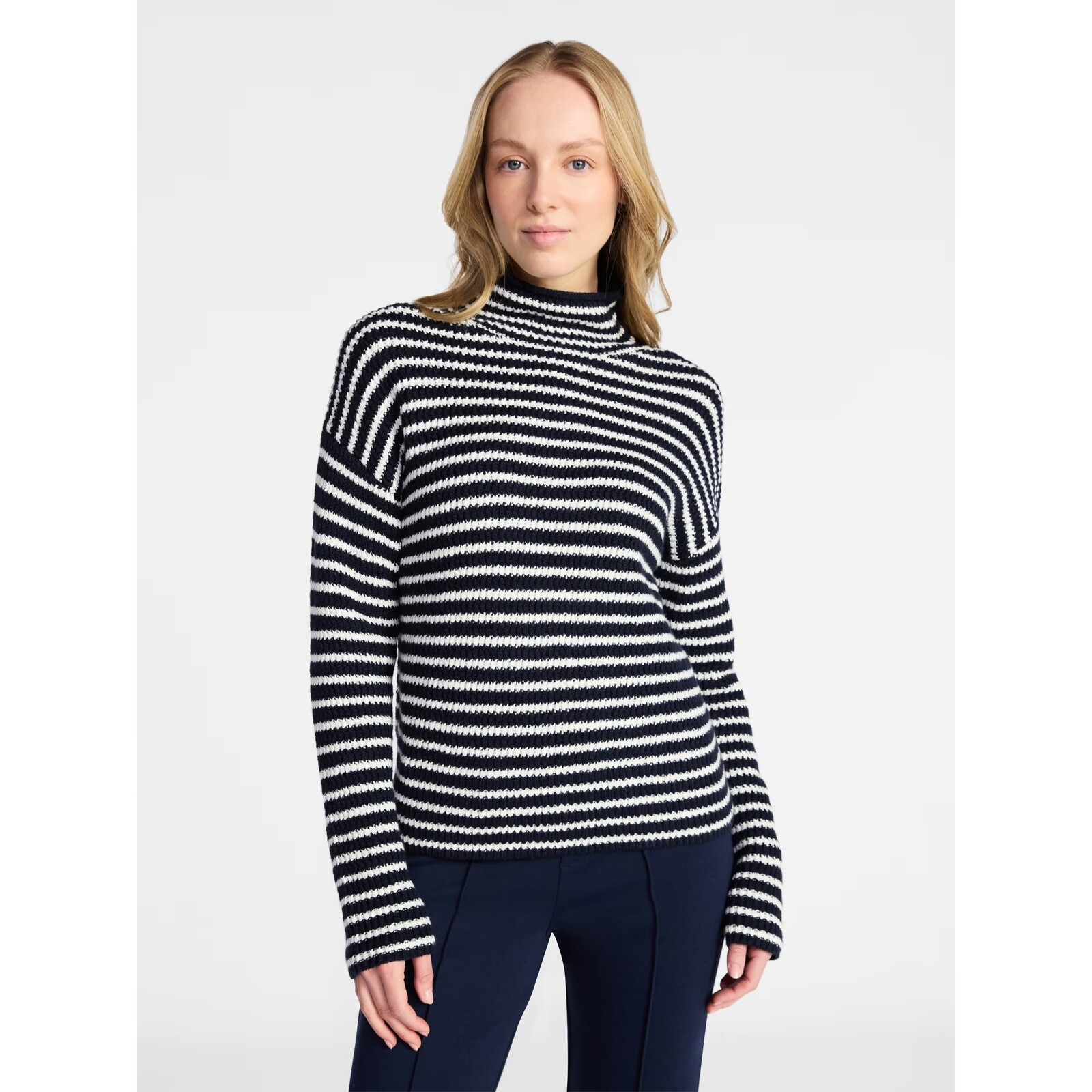 Time and Tru Stripe Funnel Neck Sweater - Walmart Finds